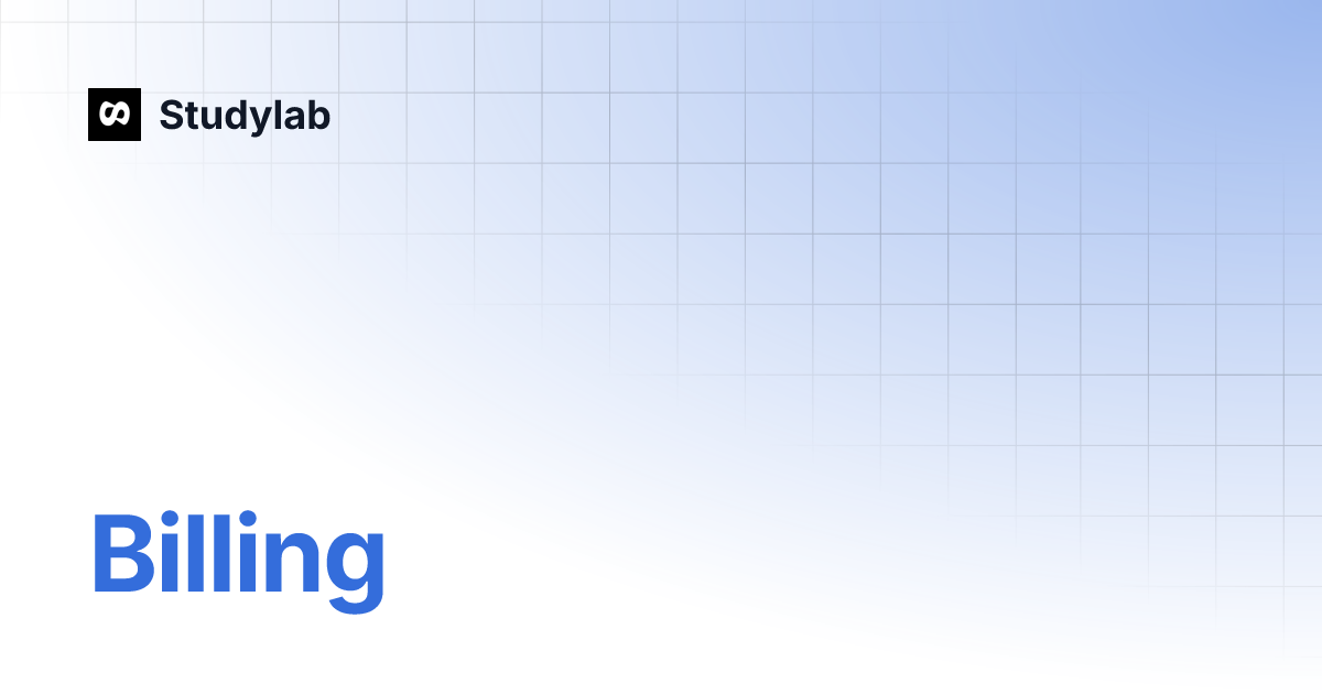 Billing | Studylab